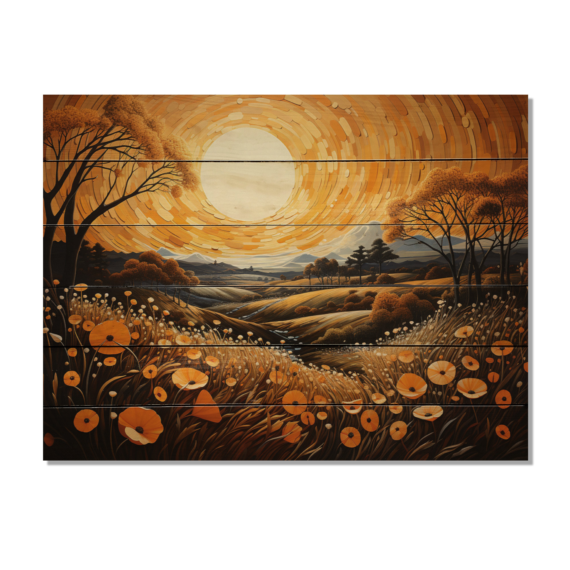 Red Barrel Studio Ledjon Farm Golden Harvest Pointillism IV On Wood Print - Wayfair Canada